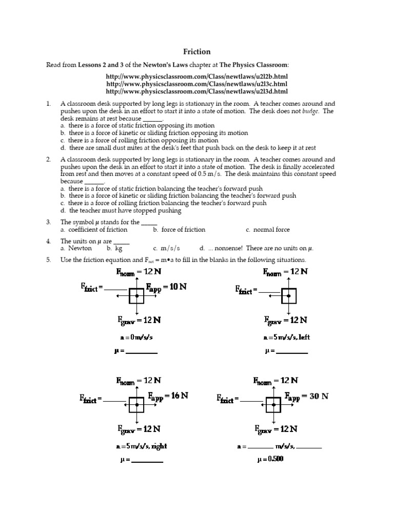 Understanding Friction in Physics | PDF