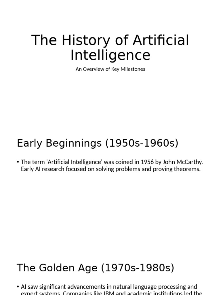 History of Artificial Intelligence | PDF