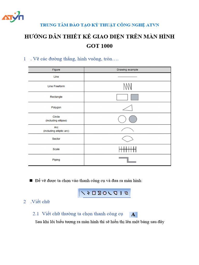HƯỚNG DẪN THIẾT KẾ GIAO DIỆN TRÊN MÀN HÌNH GOT 1000 | PDF