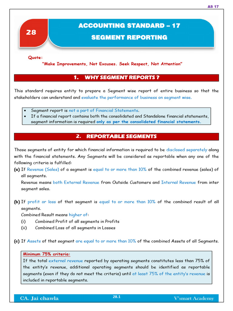 AS 17 - SEGMENT REPORTING | PDF | Expense | Deferred Tax