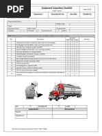 Water Tanker Inspection Checklist | PDF | Vehicles | Transport