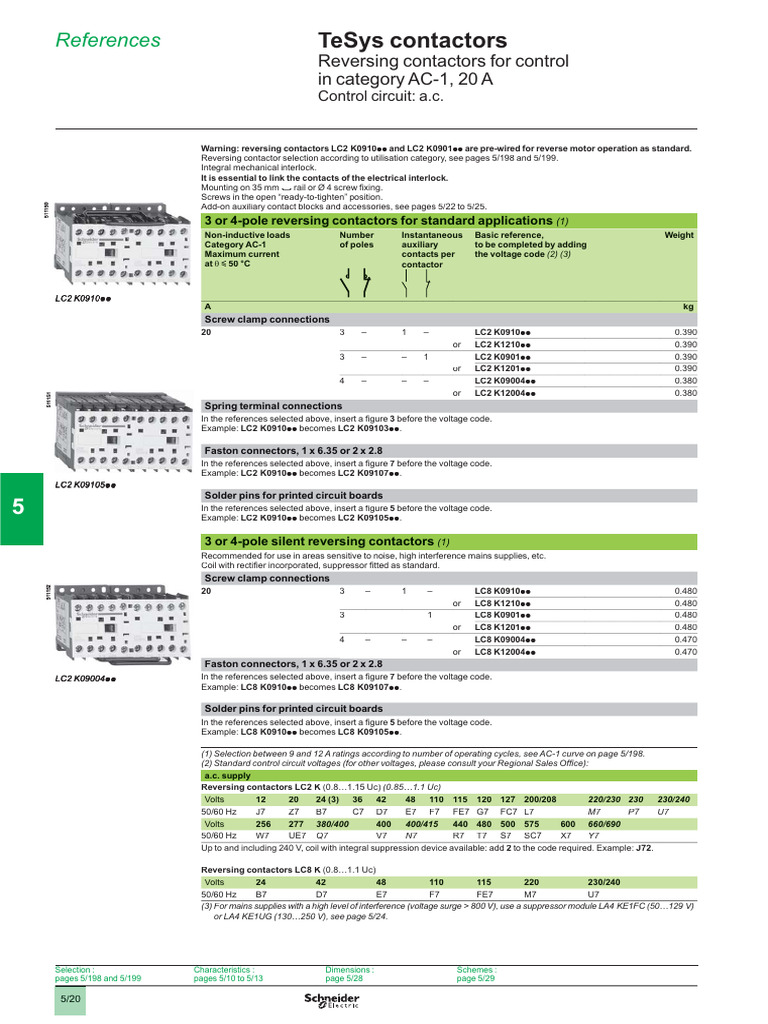 Schneider Contactor Catalogue - 21 | PDF