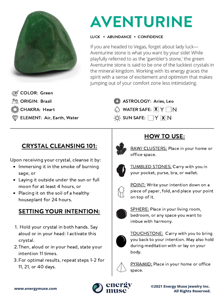 Green Aventurine: Luck & Activation Guide | PDF