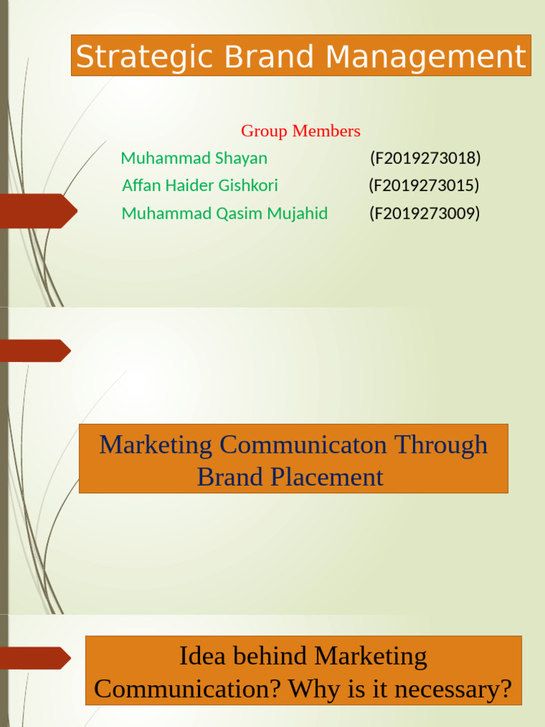 Marketing Communicaton Through Brand Placement | PDF | Brand ...