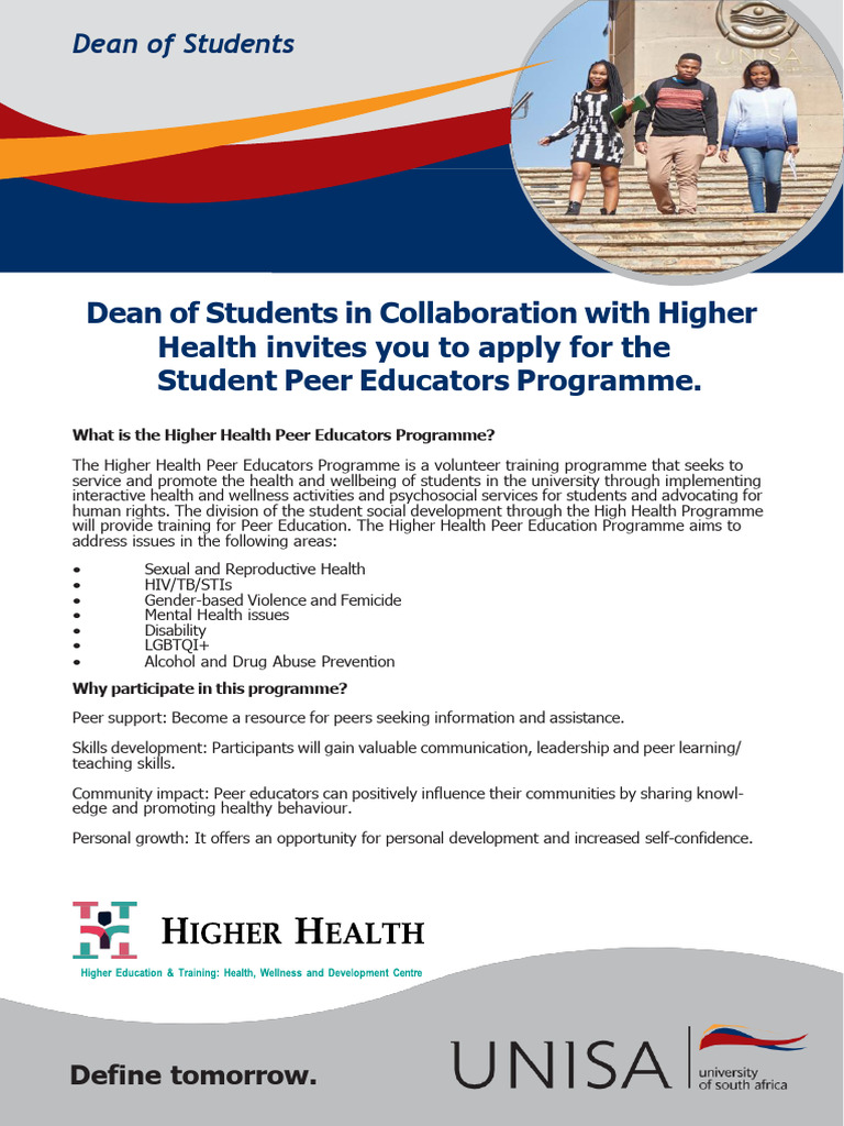 Peer Educator Program for Unisa Students | PDF