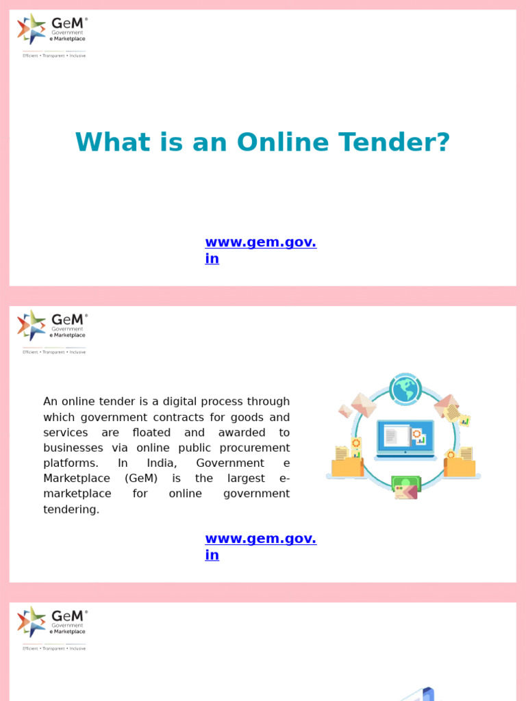 Online Tendering on GeM Platform | PDF