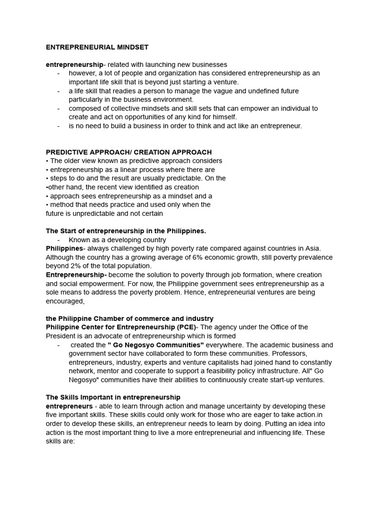 Entrepreneurial Mindset | PDF | Entrepreneurship | Mindset