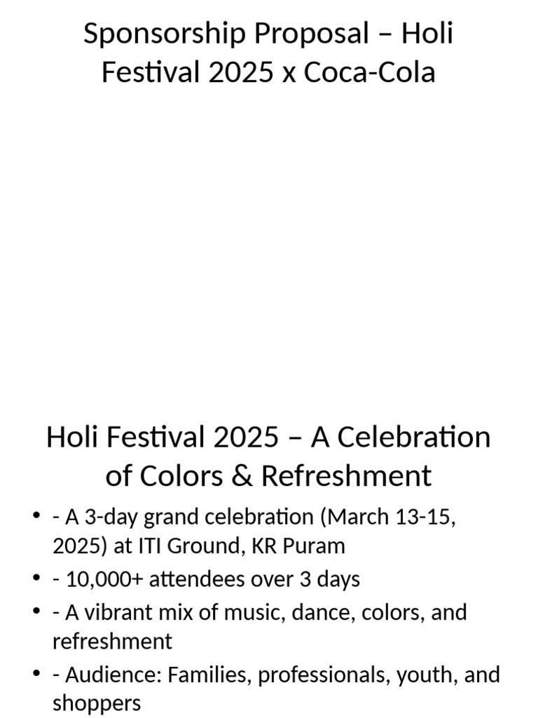 Coca-Cola Sponsorship for Holi 2025 | PDF