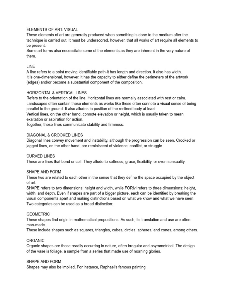 ELEMENTS-OF-ART_-VISUAL | PDF | Perspective (Graphical) | Composition ...