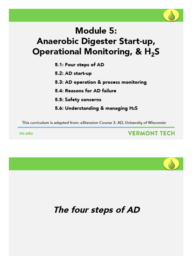 Module 5 Ad Start-Up Monitoring h2s | PDF | Anaerobic Digestion | Alkalinity