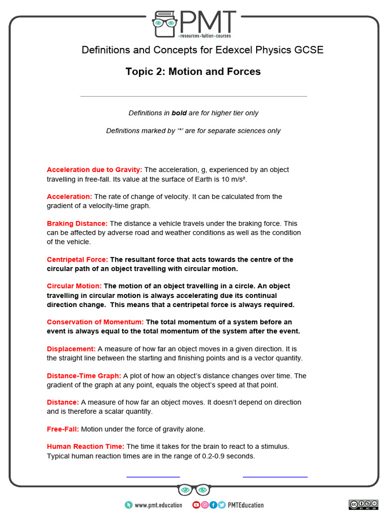 GCSE Physics: Motion & Forces Guide | PDF | Force | Acceleration