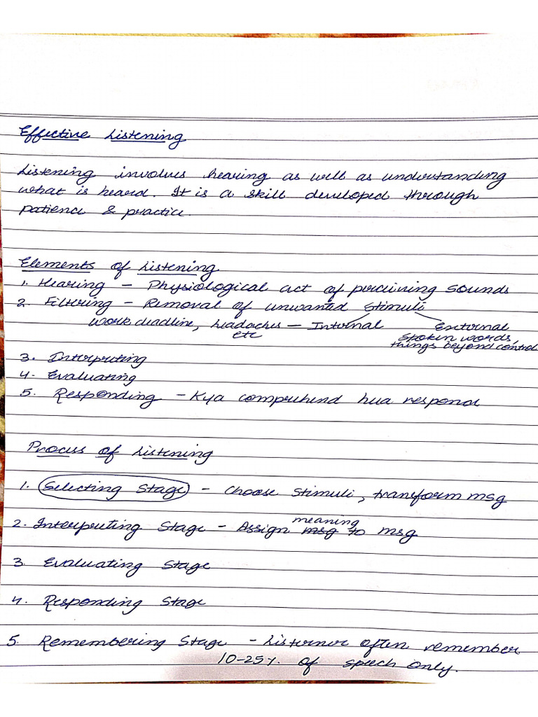 Effective Listening Notes | PDF
