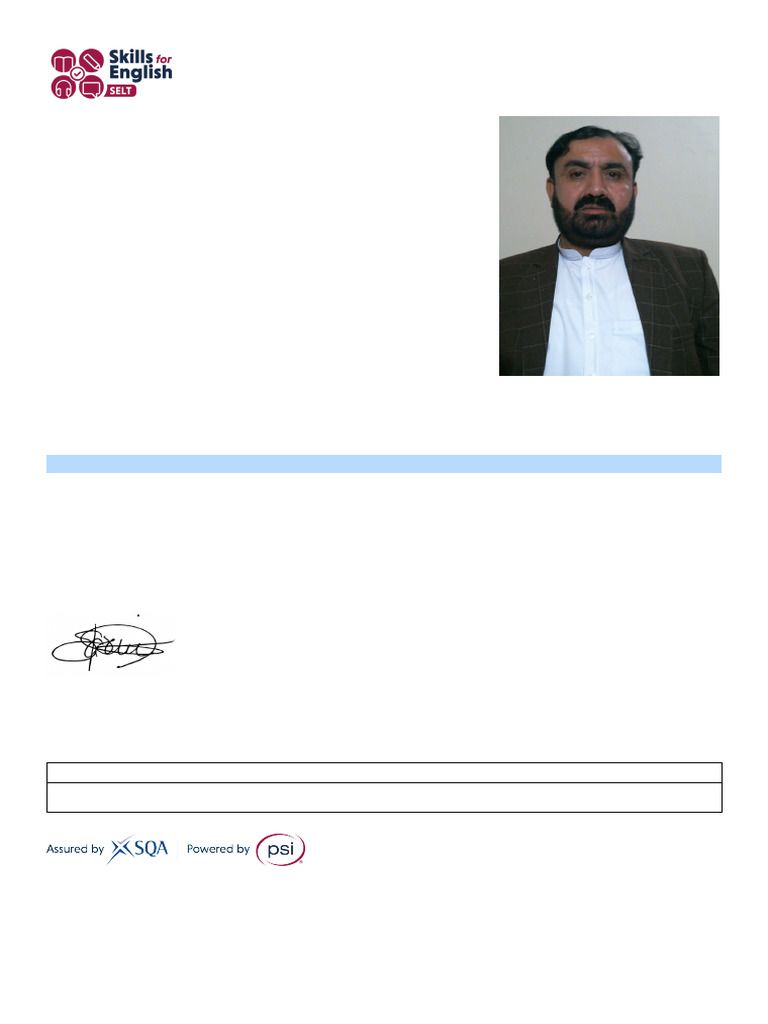 UKVI B1 Test Result for Muhammad Rafiq | PDF