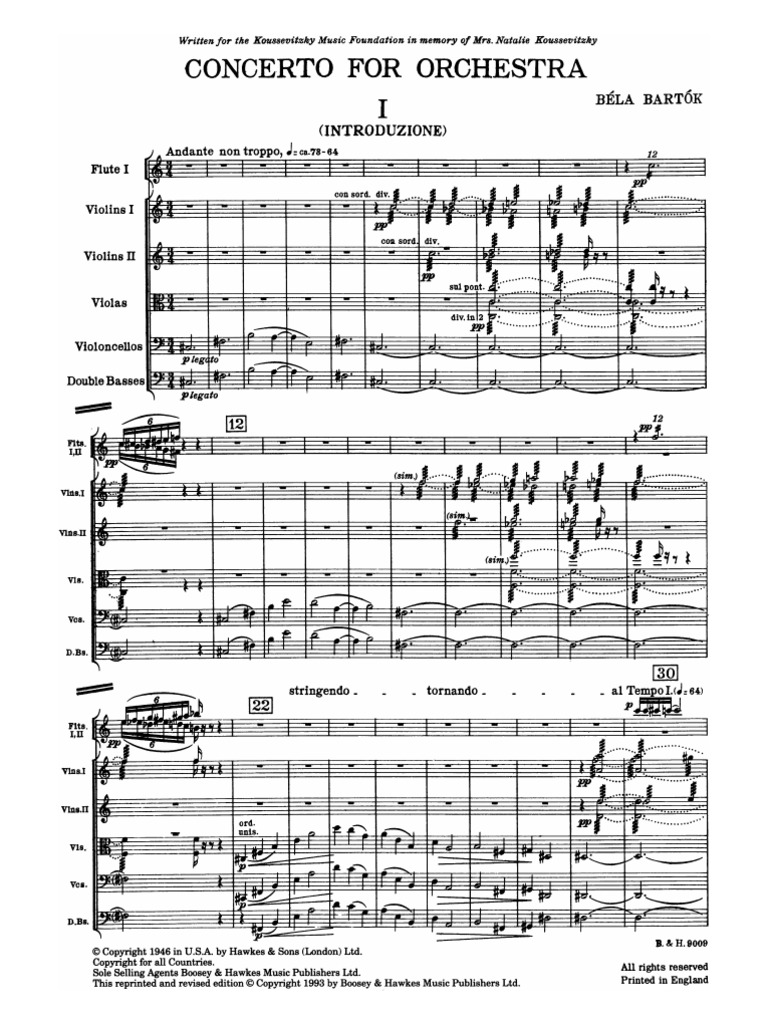 Bartók - Concerto For Orchestra Partitur | PDF