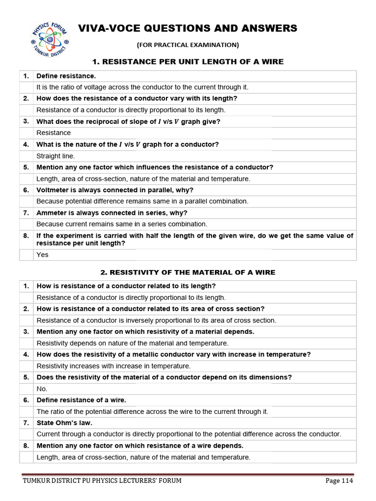 II PU PHY LAB VIVA Questions & Answers | PDF | P–N Junction ...