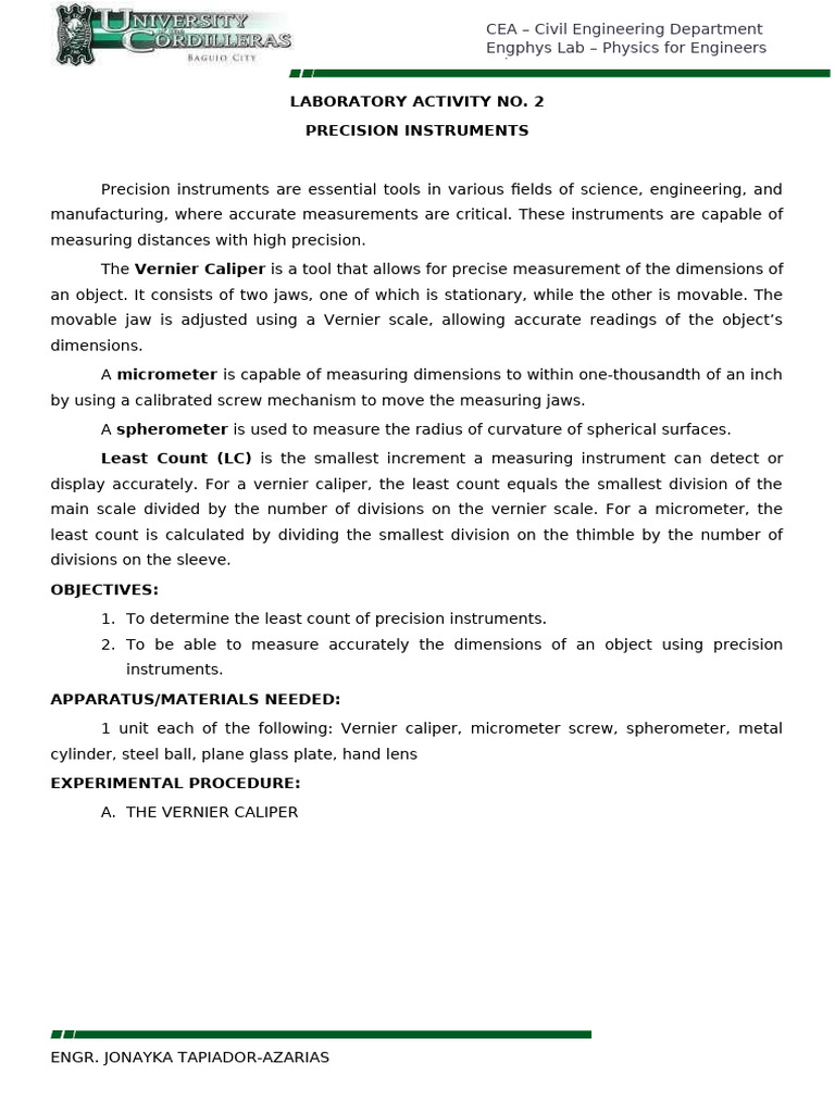 2 - Precision Instruments | PDF