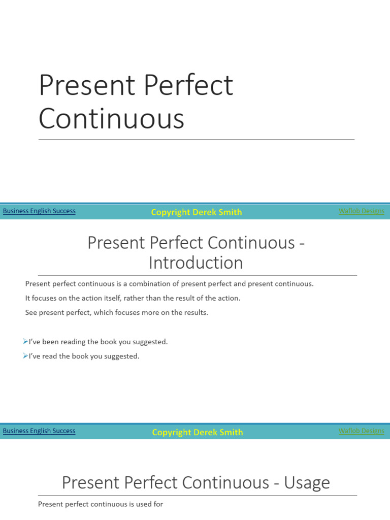 Mastering Present Perfect Continuous | PDF | Linguistics | Grammar