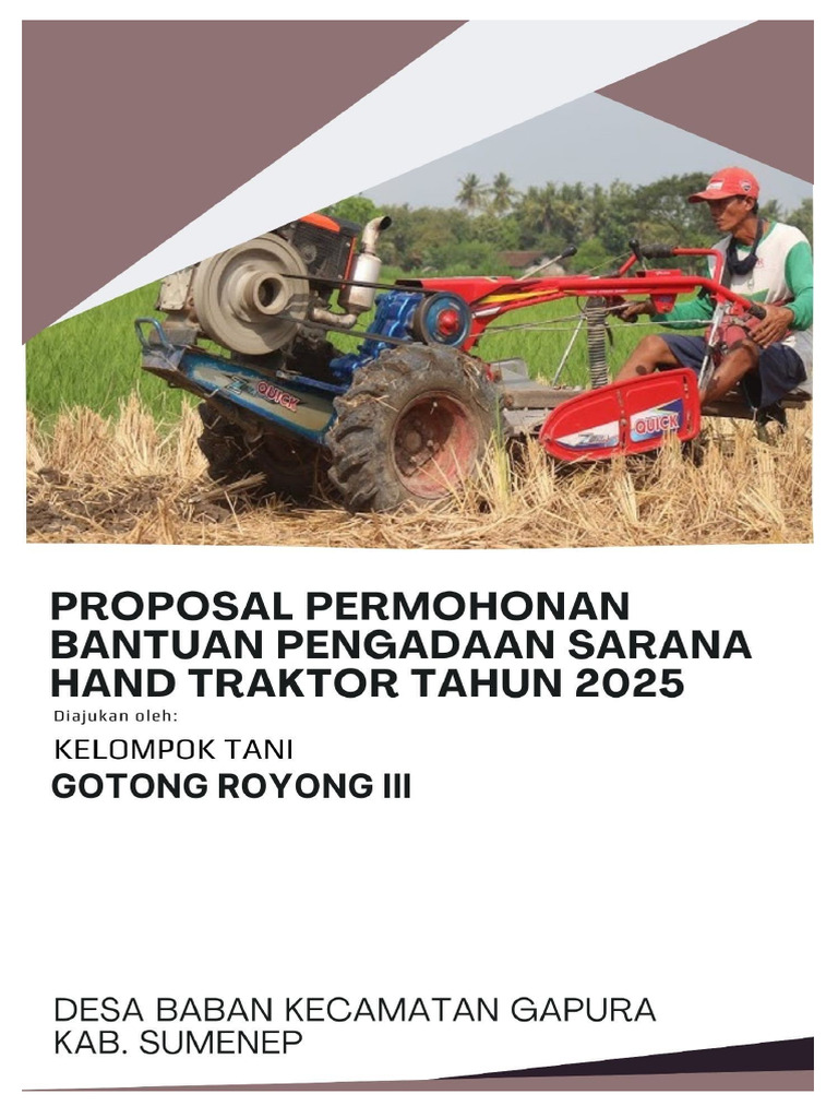 Proposal Bantuan Hand Traktor 2025 | PDF