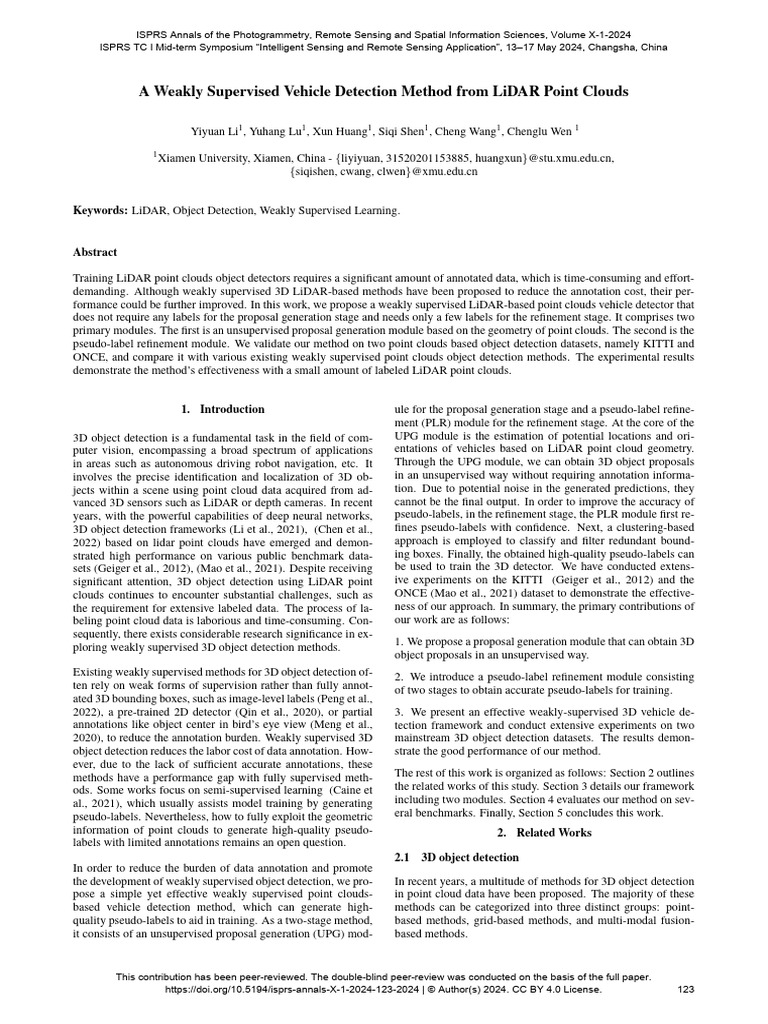 Isprs Annals X 1 2024 123 2024 | PDF | Lidar | Remote Sensing