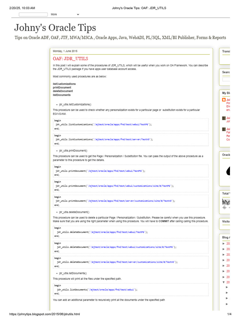 Oracle OAF: JDR_UTILS Guide | PDF | Information Technology | Software ...