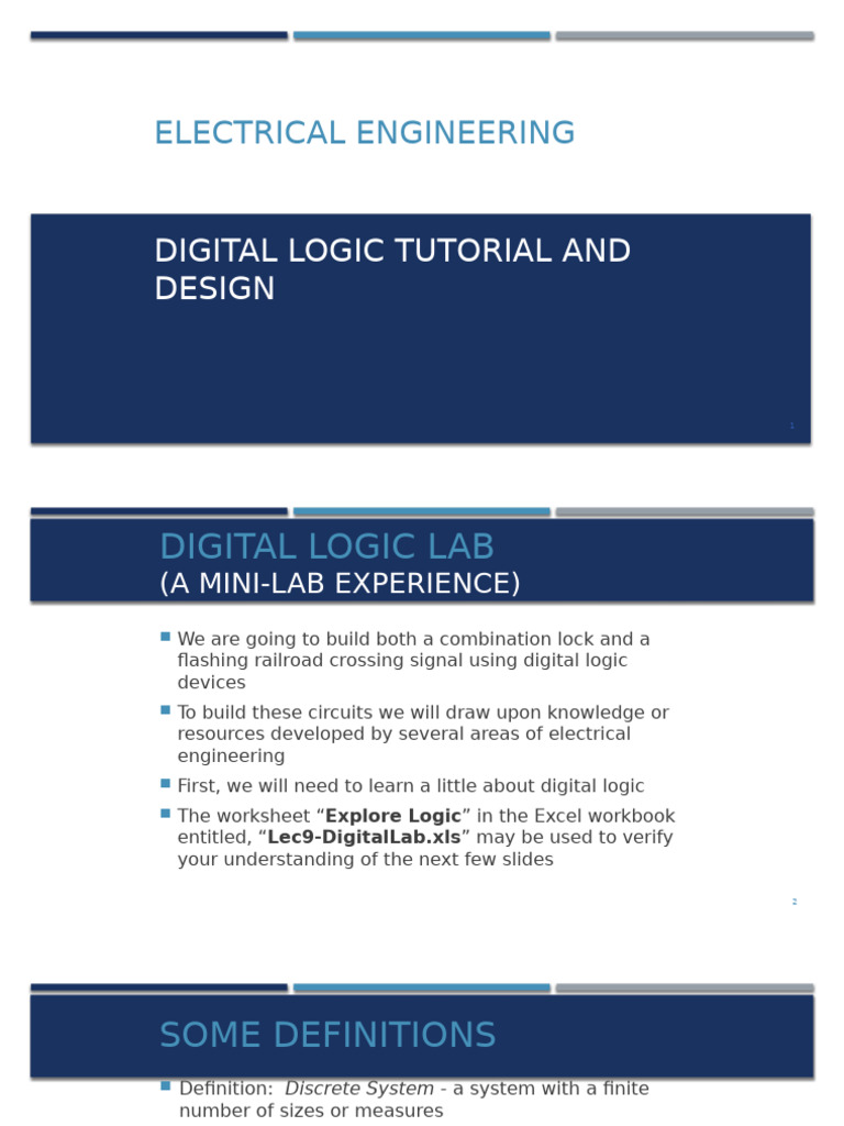 Lec9 ElectricalEngineering | PDF | Logic Gate | Electronic Engineering