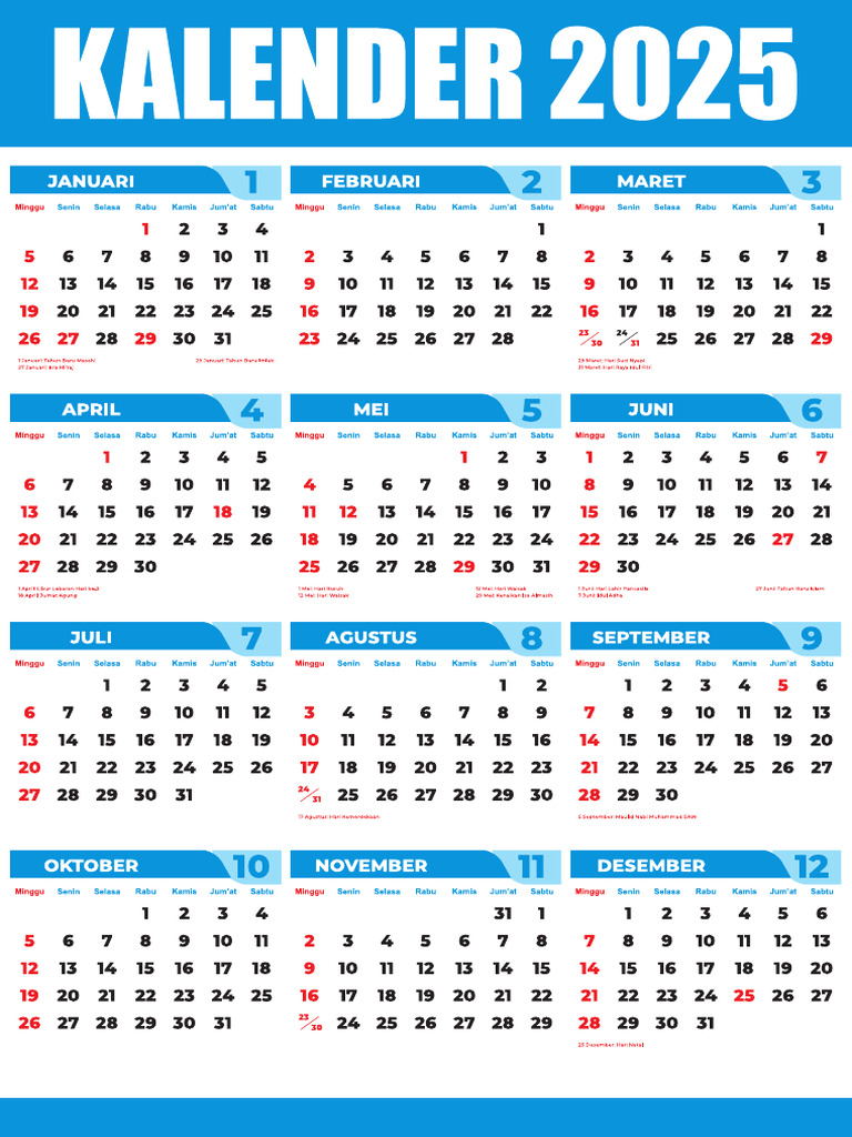 Kalender 2025 - Model B | PDF