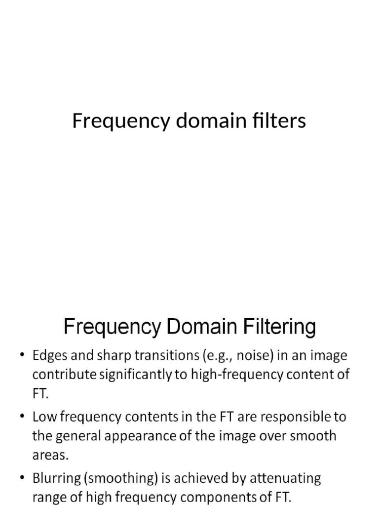 Frequency Domain Filters | PDF