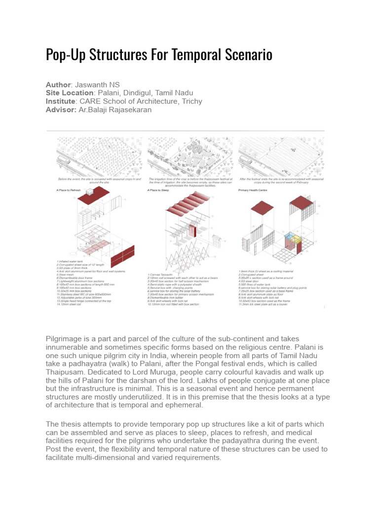 Pop-Up Structures For Temporal Scenario | PDF