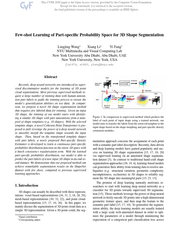 Wang Few-Shot Learning of Part-Specific Probability Space For 3D Shape Segmentation CVPR 2020 ...