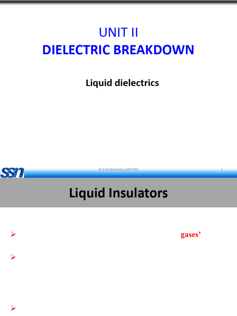 Overview of Liquid Dielectrics | PDF | Electrical Breakdown | Dielectric