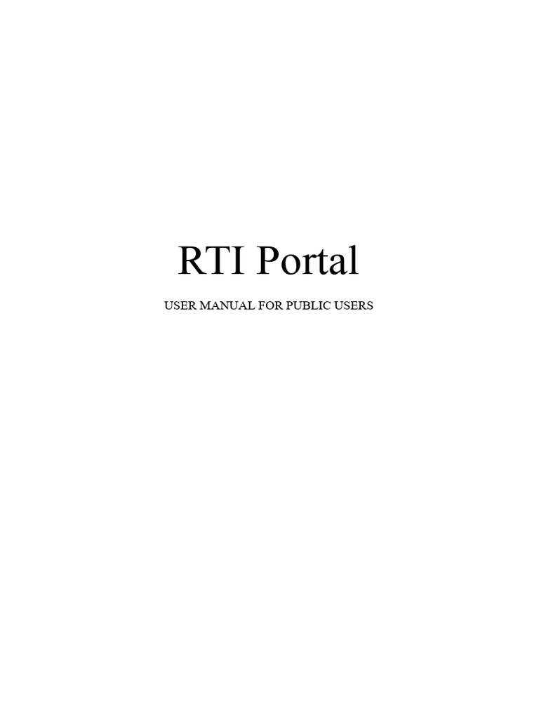 RTI Portal User Manual Public | PDF