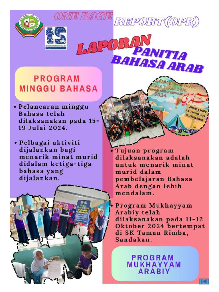 Laporan Panitia Bahasa Arab | PDF