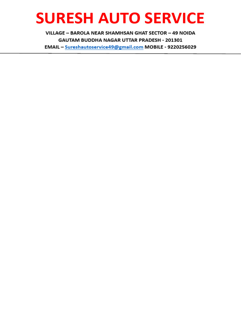 Suresh Auto Srvice | PDF