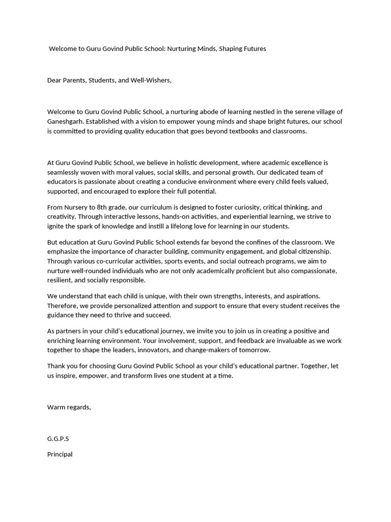 Welcome To Guru Govind Public School | PDF