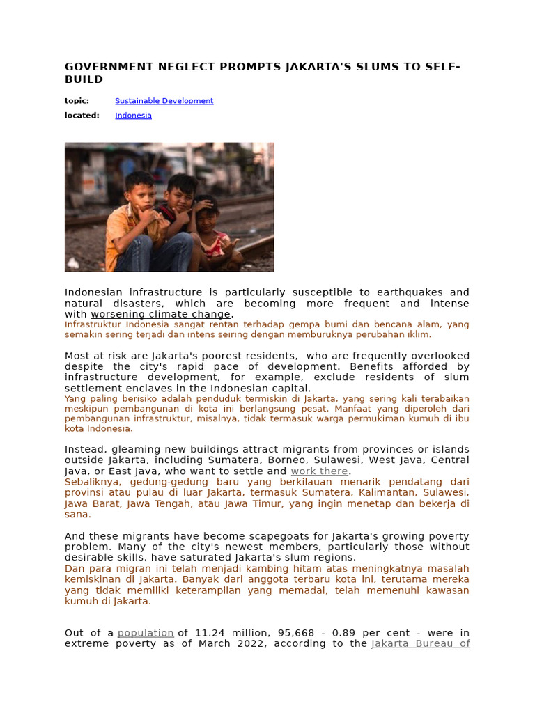 Jakarta's Slums: Community-Led Solutions | PDF