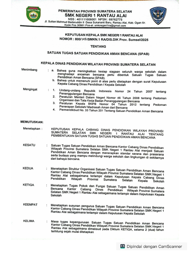 SK - Spab 2025 Smkn1ra | PDF