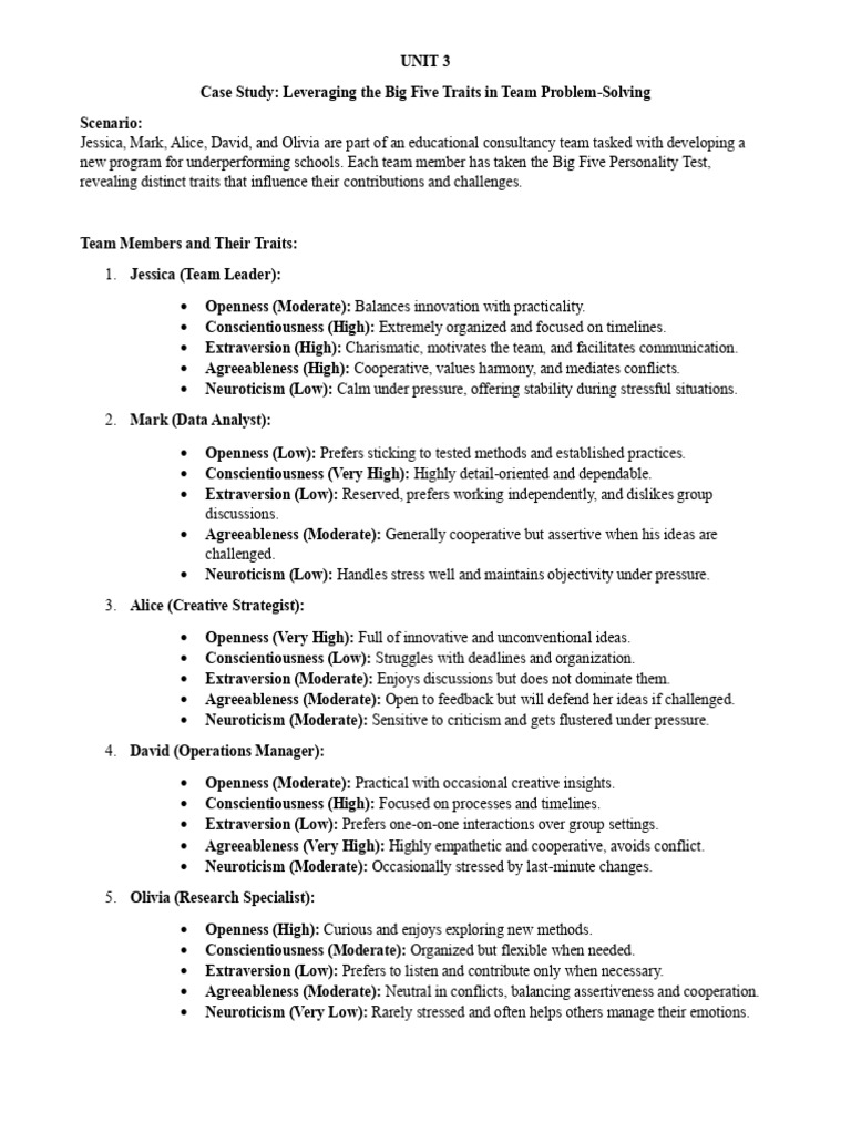 Case Study Unit 3 Mcob | PDF | Extraversion And Introversion | Scientific Theories