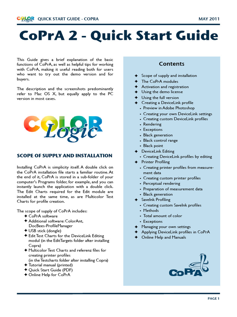 CoPrA 2 Quick Start Guide | PDF | Adobe Photoshop | Graphics