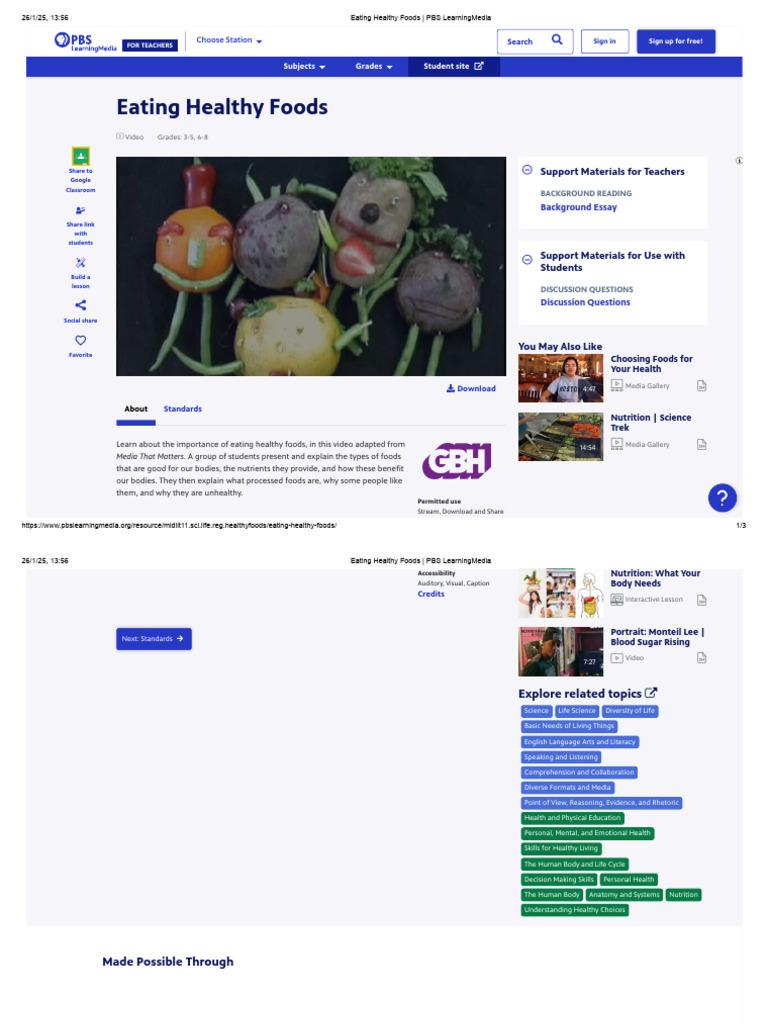 Healthy Eating for Kids: Video Guide | PDF | Healthy Diet | Foods