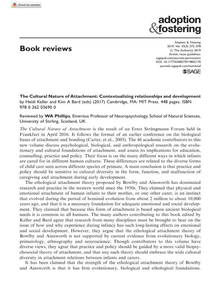 The Cultural Nature of Attachment Contex | PDF | Attachment Theory ...