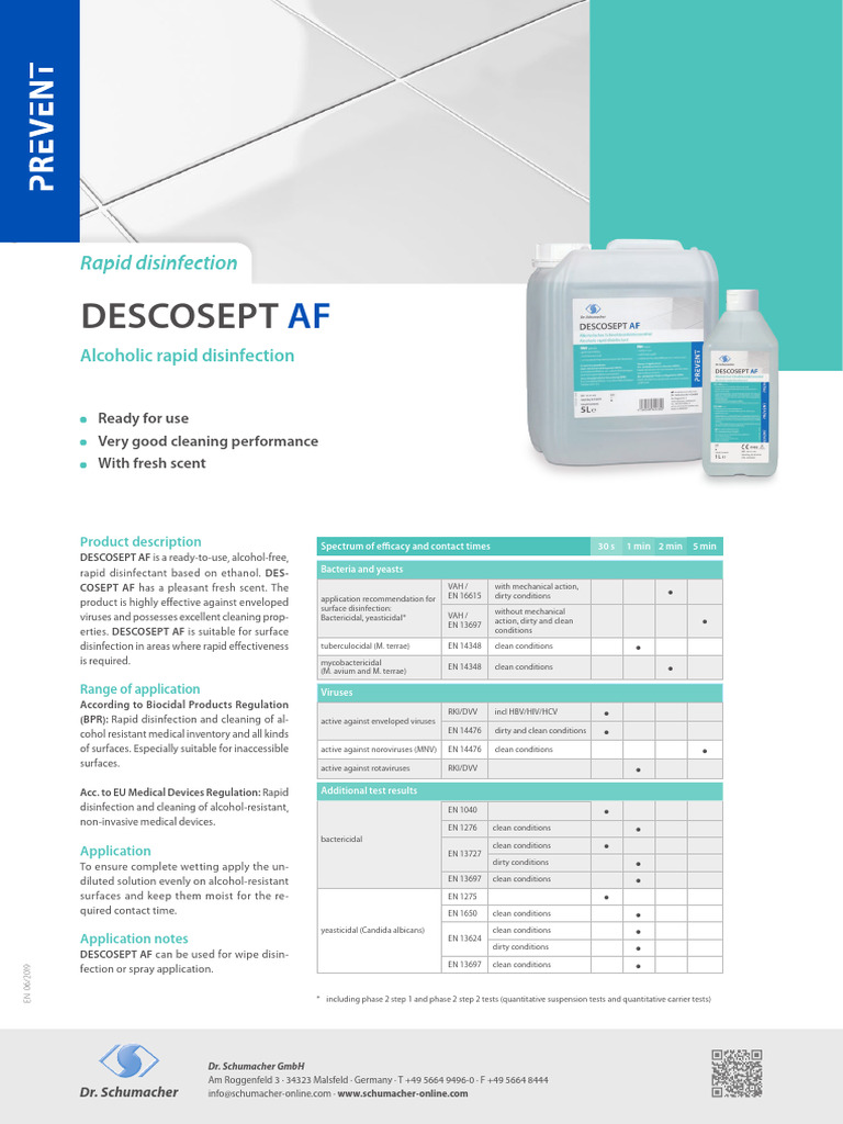 Pif-00311 Descosept Af en Web | PDF | Disinfectant | Microbiology
