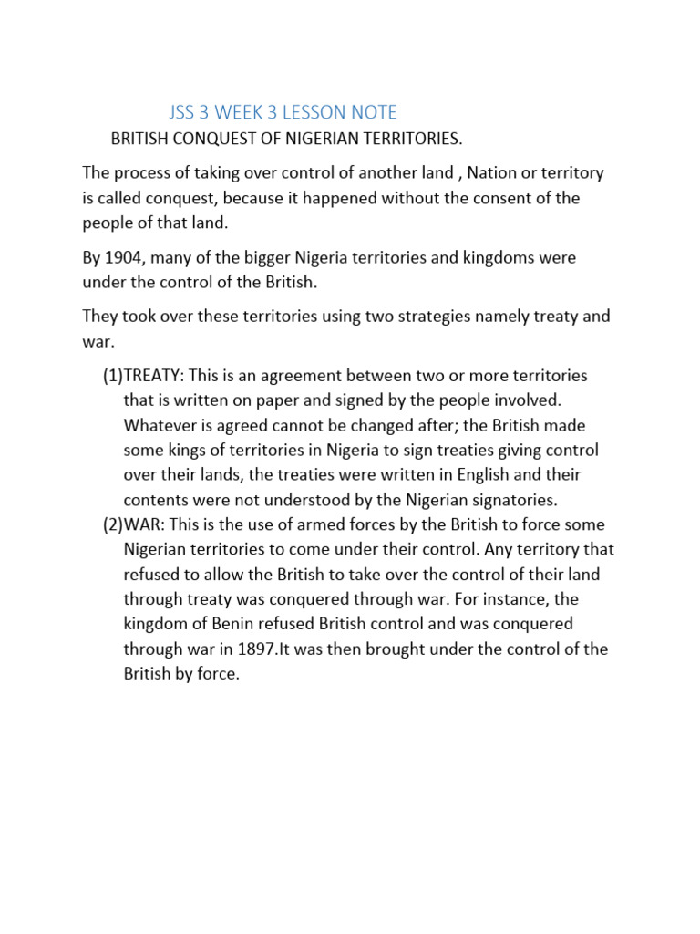British Conquest of Nigeria Explained | PDF
