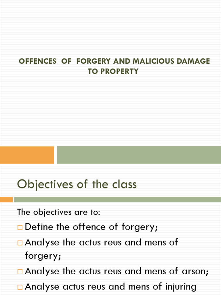 Forgery and Malicious Damage Laws | PDF | Forgery | Fraud