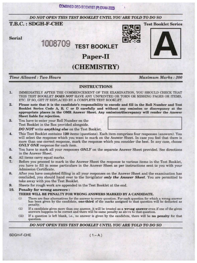 QP Geop 23 Paper II Chemistry 200223 Compressed | PDF