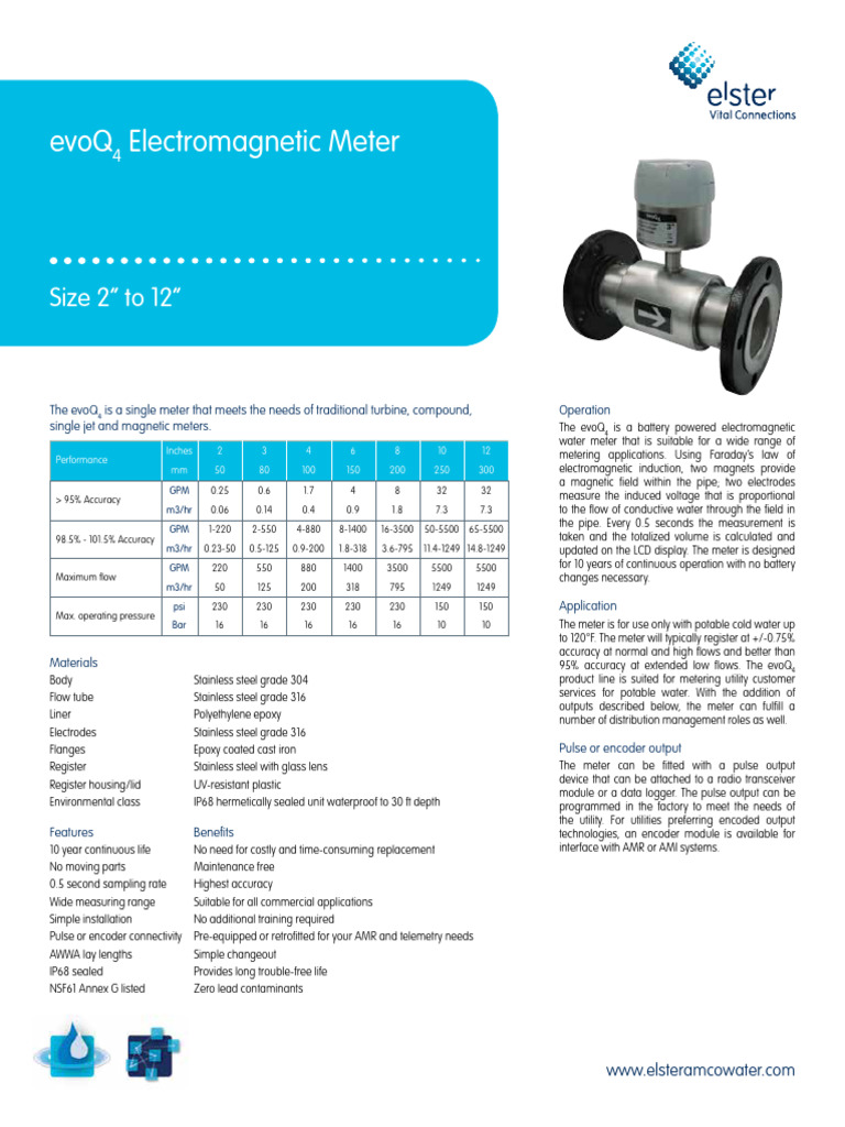 Elster - EvoQ4 - Specifications | PDF | Electricity | Mechanical Engineering