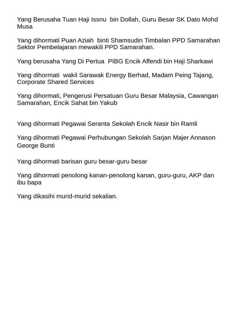 Ucapan Perasmian Lan Singgah | PDF