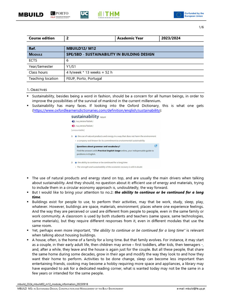 MBUILD M12 Module Information 2023 | PDF | Sustainability | Sustainable ...