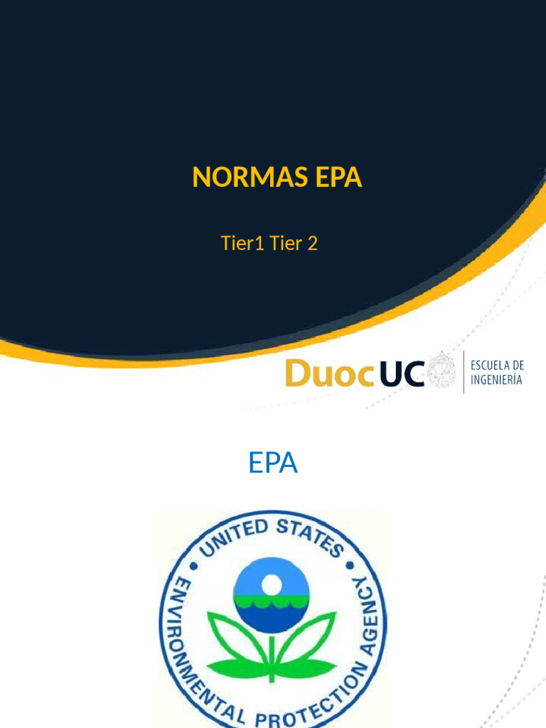 Normas EPA: Emisiones Tier 1 y Tier 2 | PDF