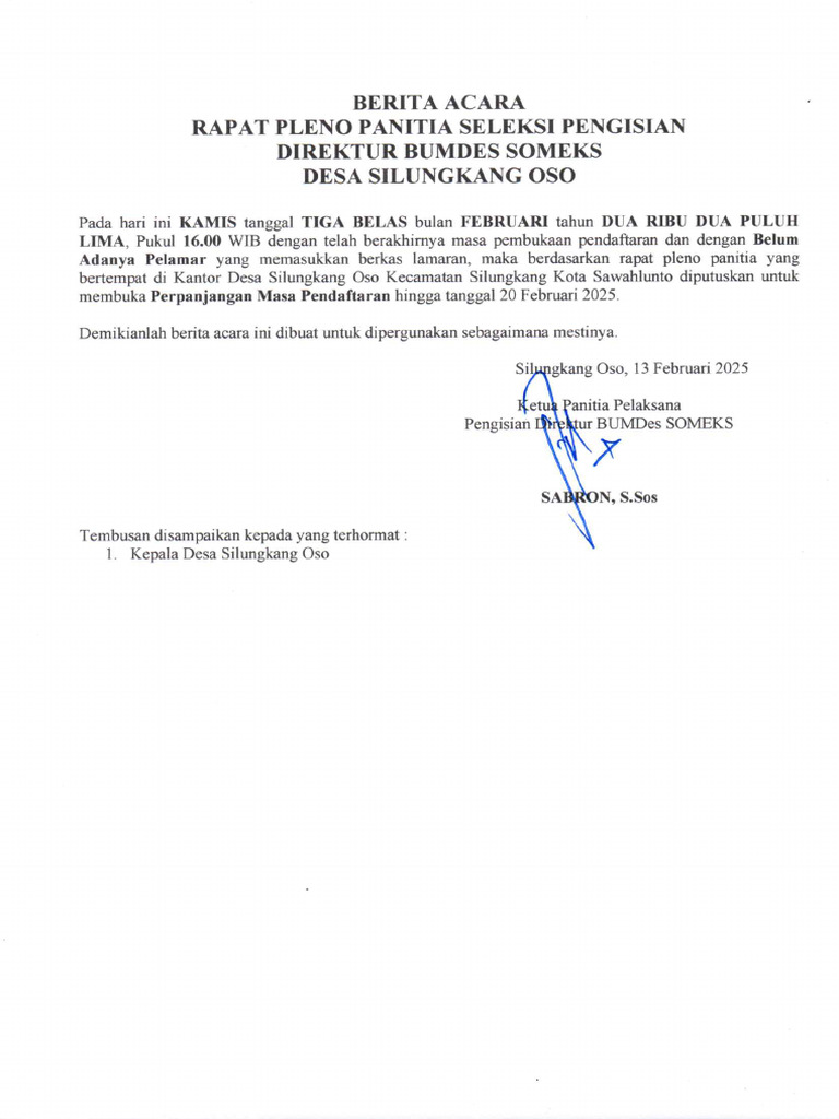 BA Rapat Pleno PSPDBS20250214 - 16280077 | PDF