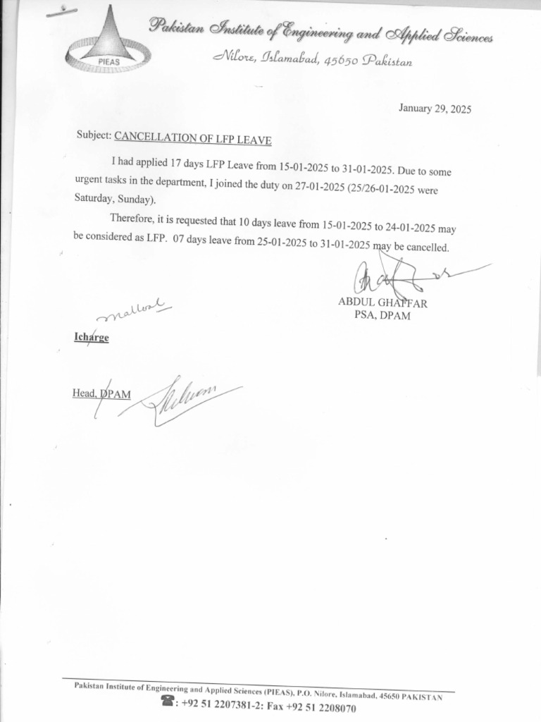 Pakistan Institute of Engineering and Applied Sciences (Pleas), P.O ...